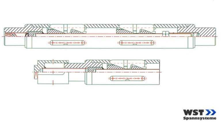 Air shafts / Winding shafts / Tension shafts - WST-Spannsysteme